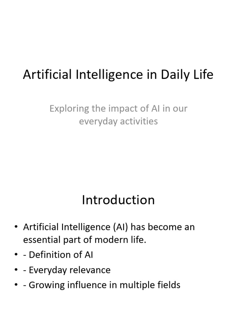 AI's Impact on Daily Life Explained | PDF