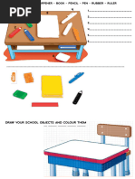 School Objects: Numbers and Colors Guide | PDF