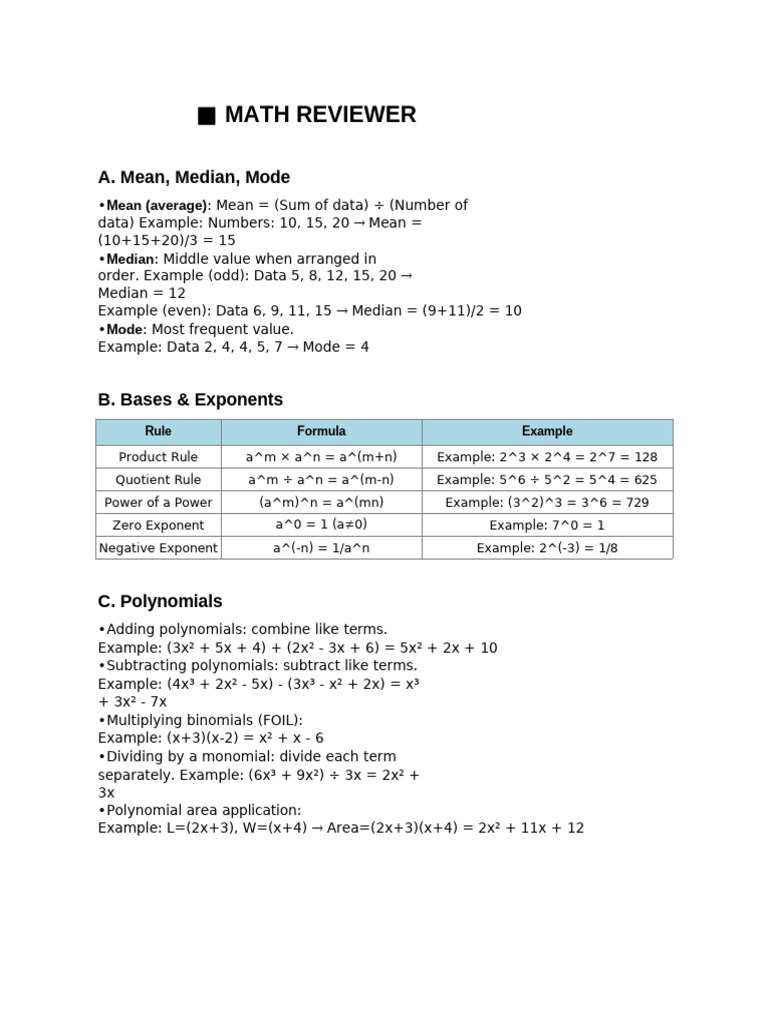 Math Cheat Sheet | PDF