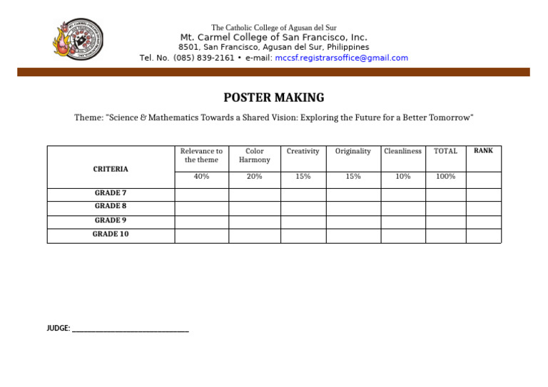 Jhs Poster Making Judge | PDF