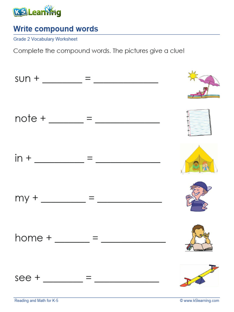 Grade 2 Compound Words Worksheet | PDF