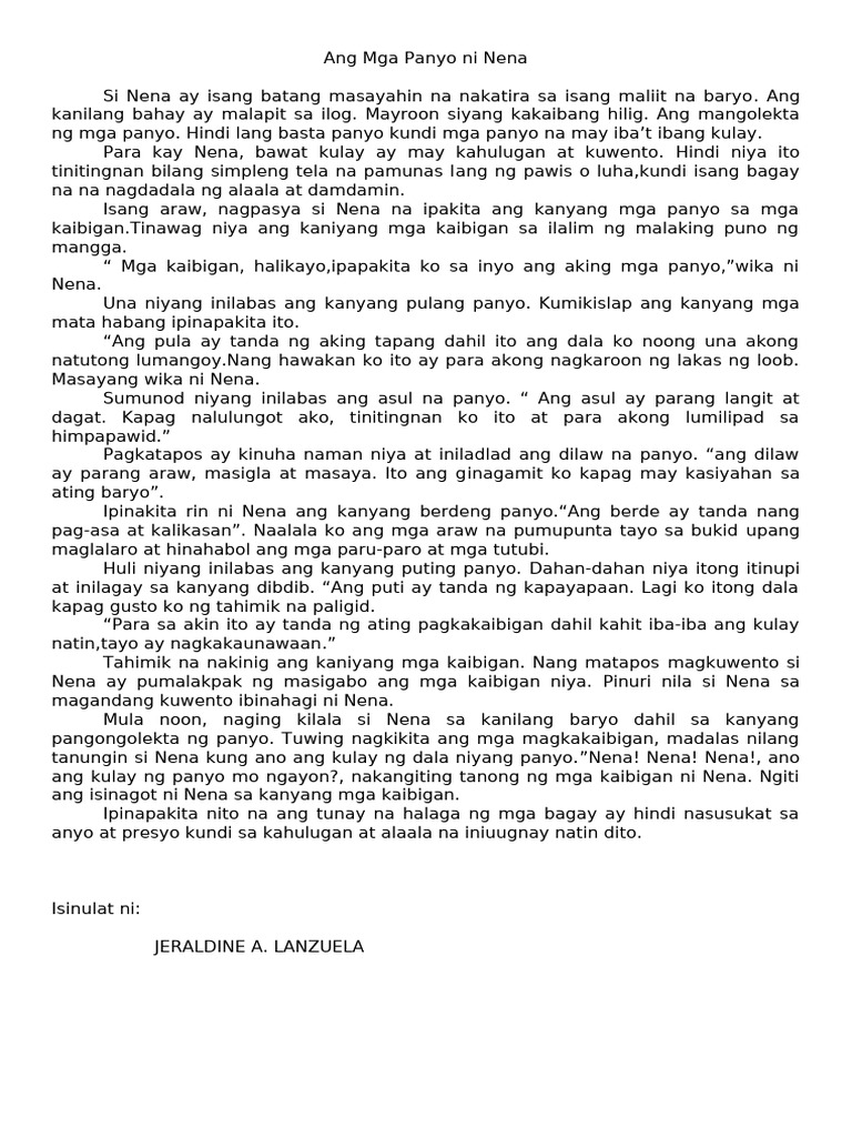 Ang Mga Panyo Ni Nena | PDF