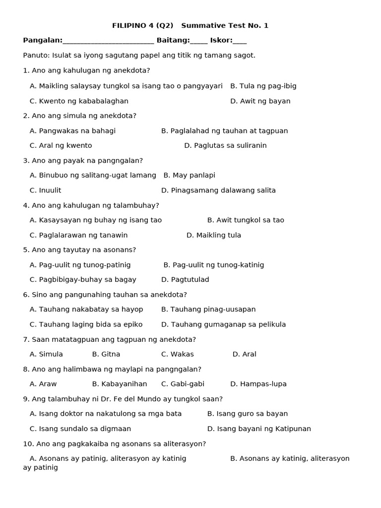 Filipino 4 | PDF