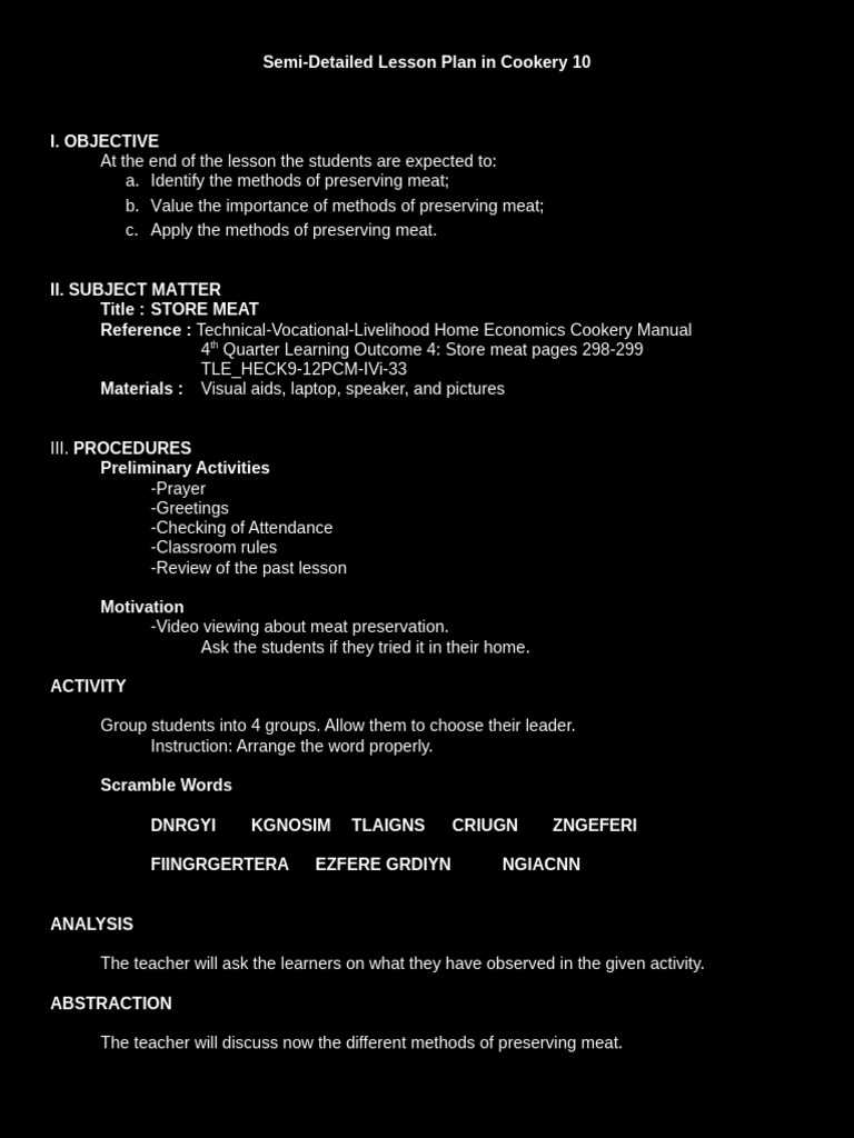 Cot Lesson Plan | PDF