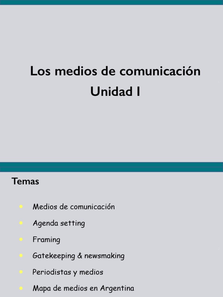 Los Medios de Comunicación - Unidad I | PDF | Big Data