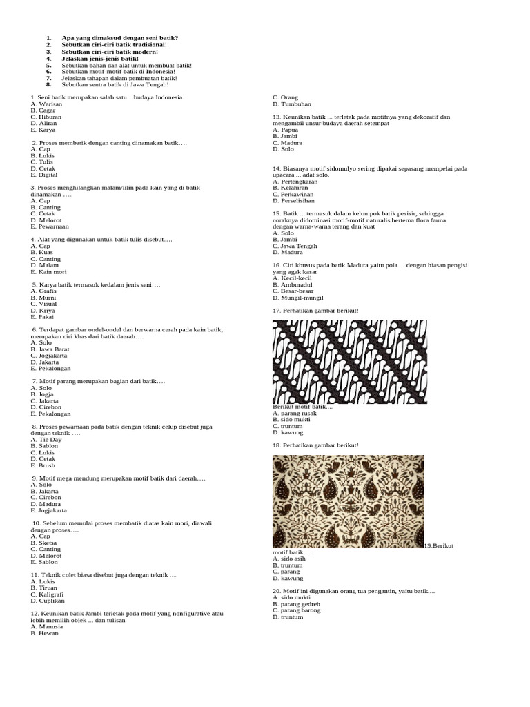 Soal Batik New | PDF
