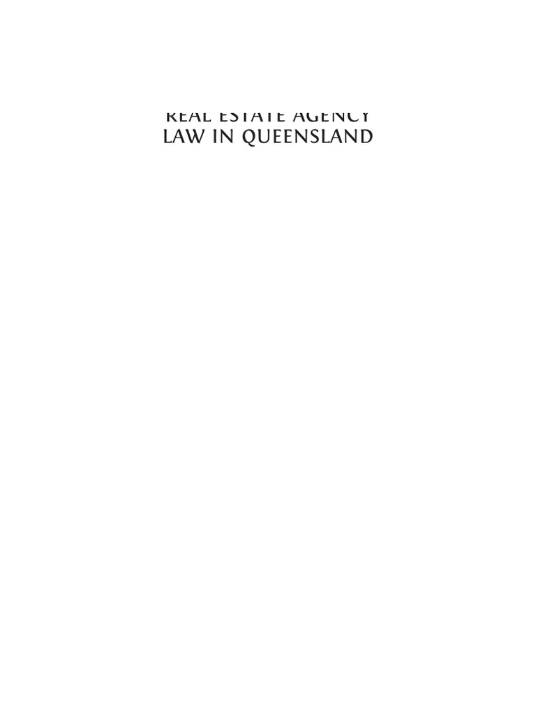 Real Estate Agency Law in Queensland (5th Edition) Christensen | PDF | Taxes | Conveyancing