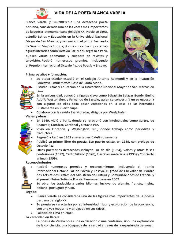 Biografía de Blanca Varela | PDF