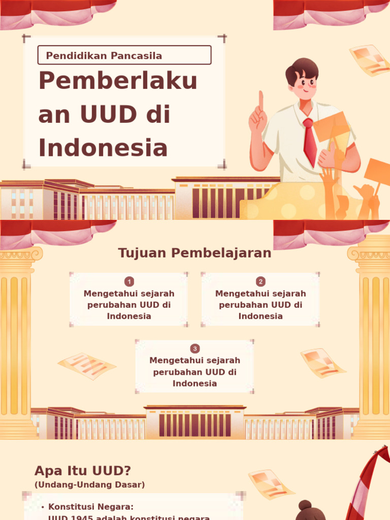 Pemberlakuan UUD Di Indonesia Presentasi Pendidikan Oranye Dan Coklat ...