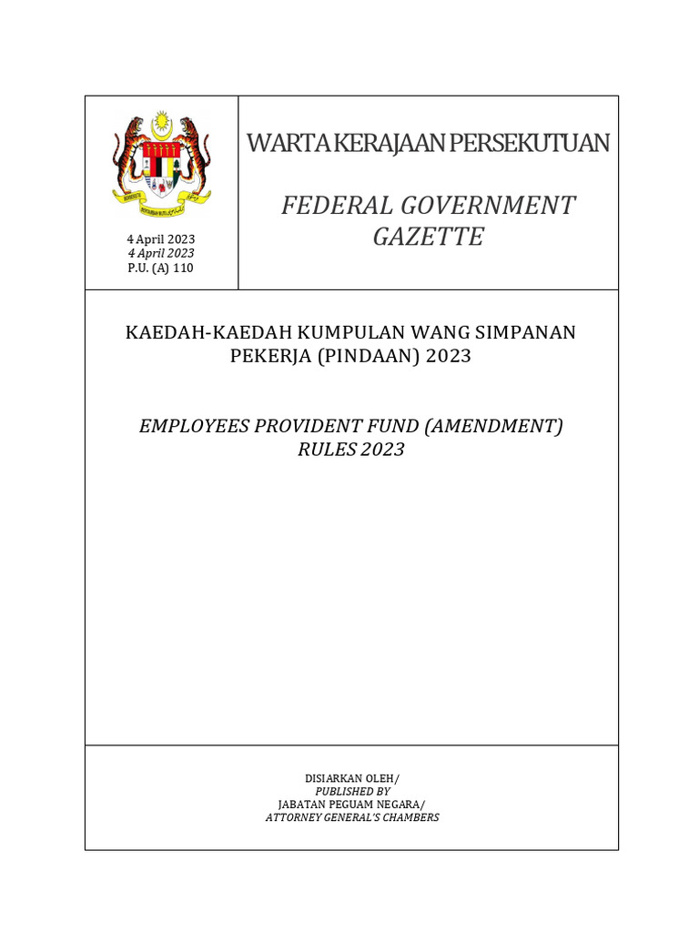 Kaedah KWSP | PDF