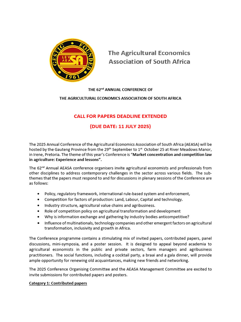 AEASA 2025 Conference Call for Papers | PDF | Abstract (Summary ...