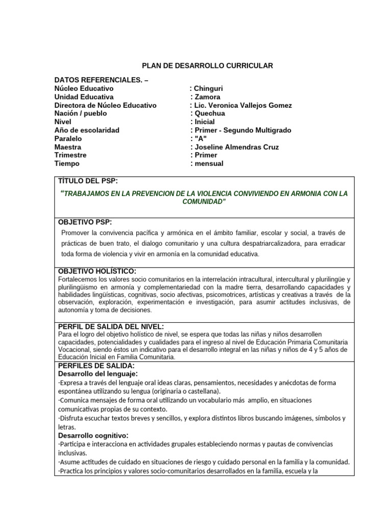 Planificacion Mensual Nivel Inicial Agosto | PDF | Educación de la ...