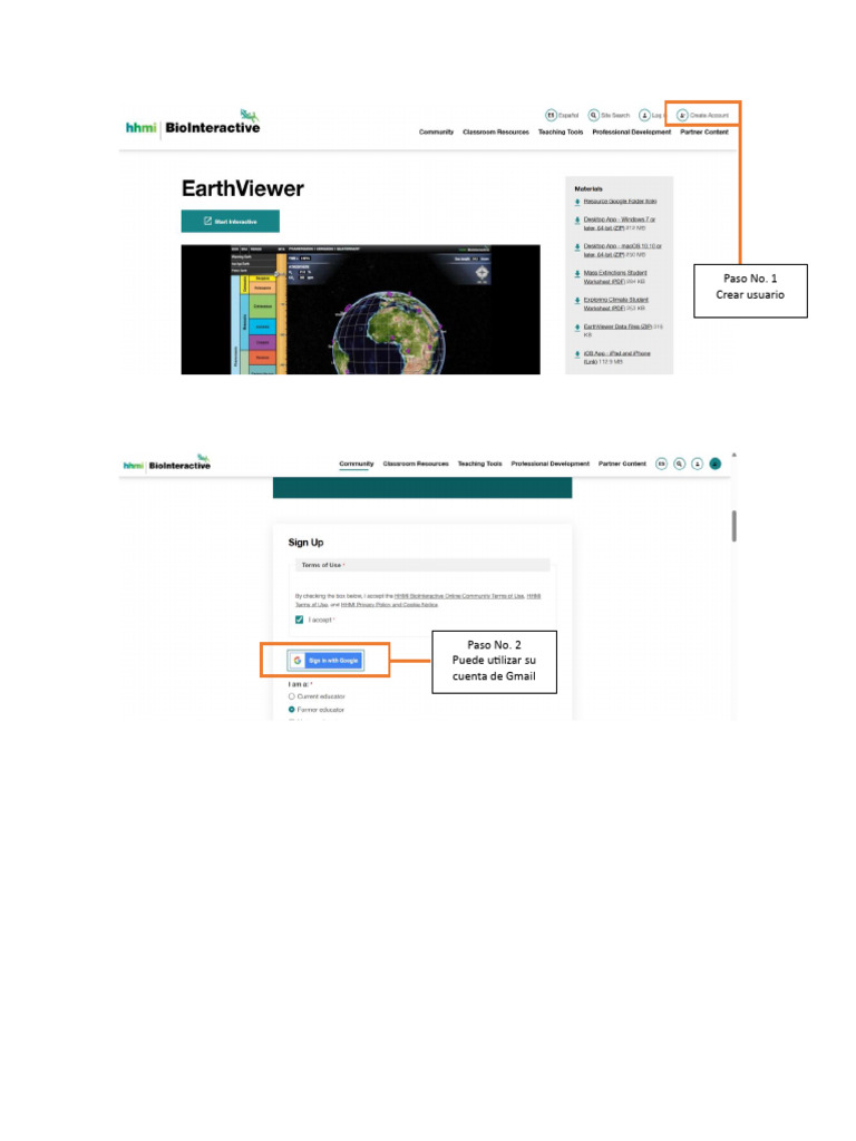 Guía para usar EarthViewer | PDF