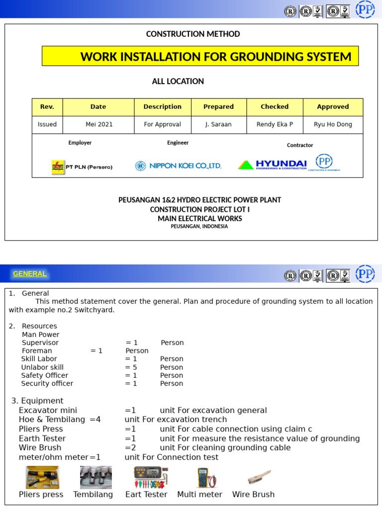 Grounding System Method for Peusangan Plant | PDF | Electrical ...