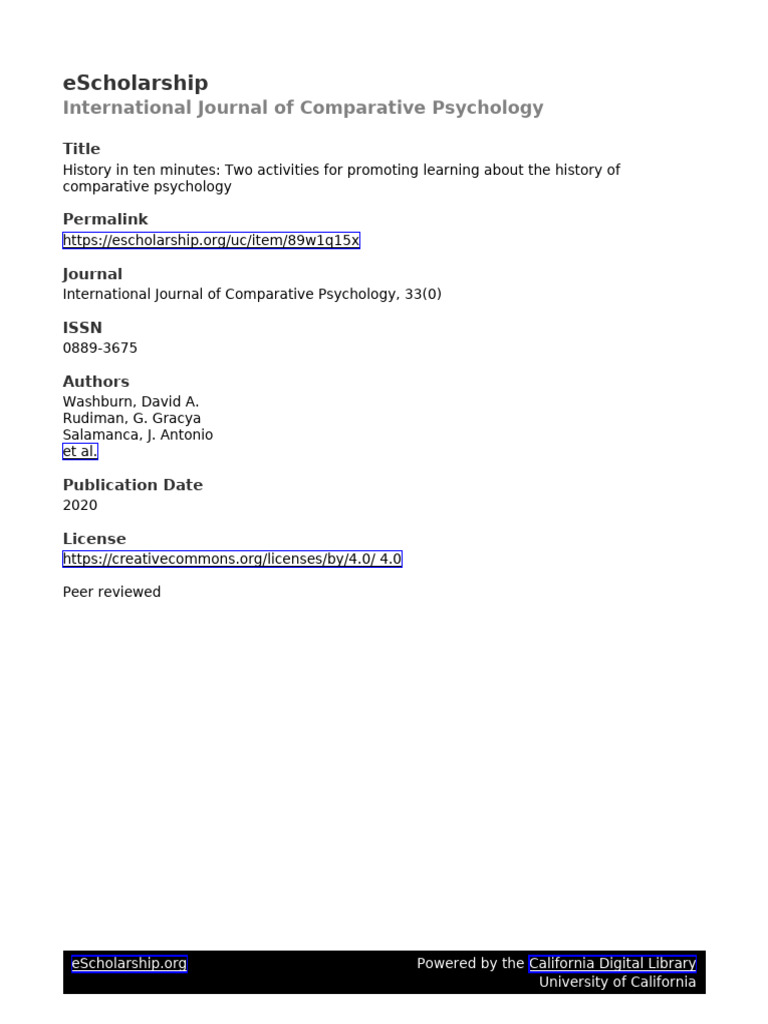Activities for Teaching Comparative Psychology | PDF | Psychology ...