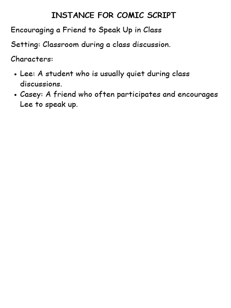 Encouraging A Friend To Speak Up in Class | PDF