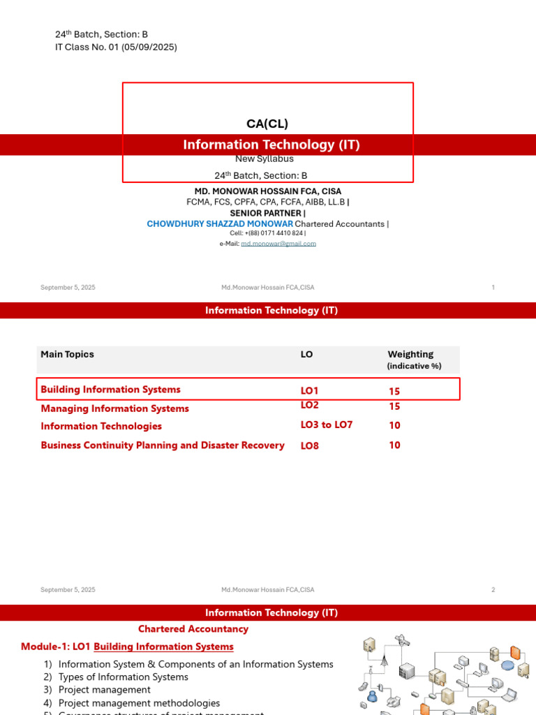 LO1 CA (CL) IT (New) Building Information Systems (Part-1) by MD ...