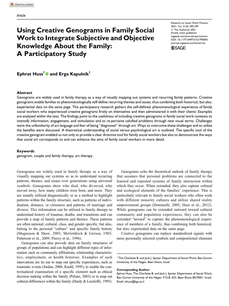 Creative Genograms in Family Social Work | PDF | Family Therapy ...