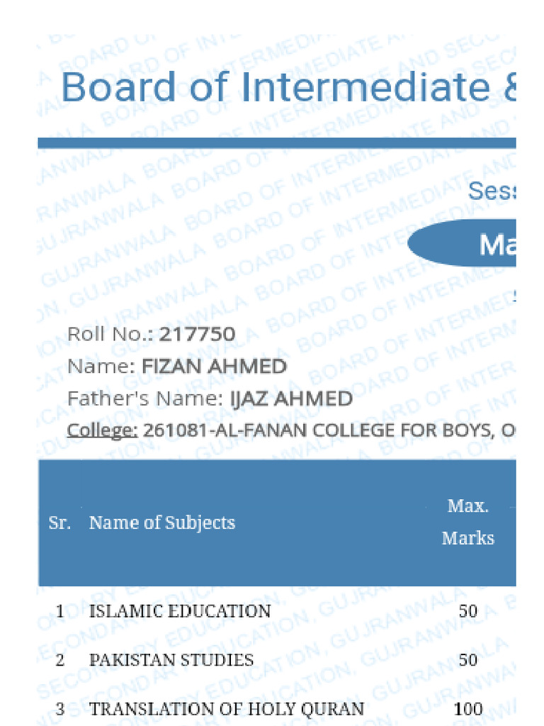 Result Card | PDF