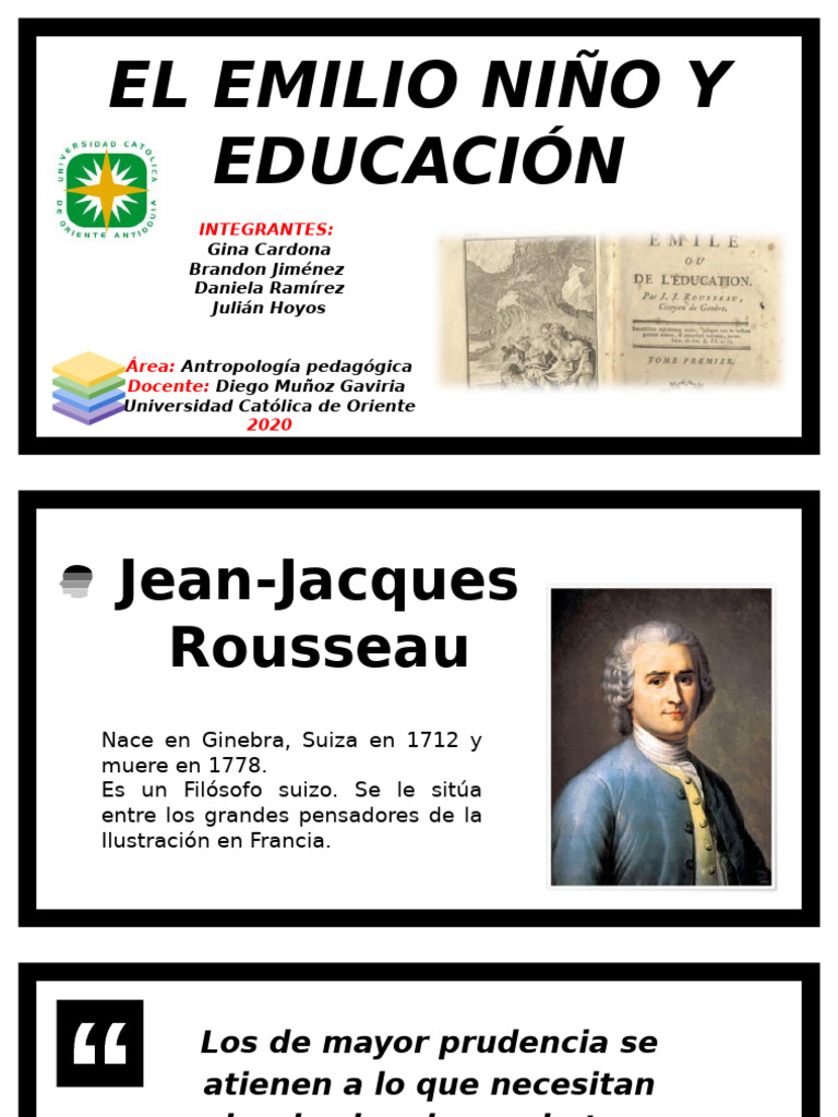 El Emilio Niño y Educación | PDF | Jean-Jacques Rousseau | Emile, o ...