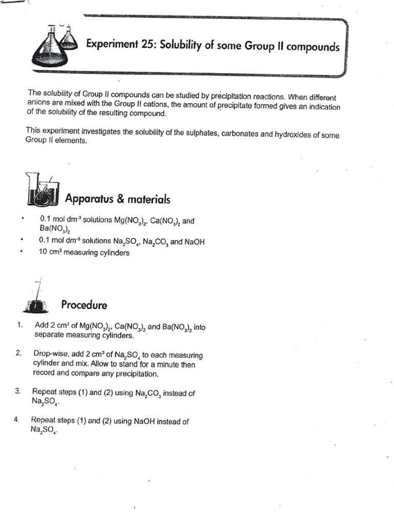 Solubility of Group 2 (17.01.25) | PDF
