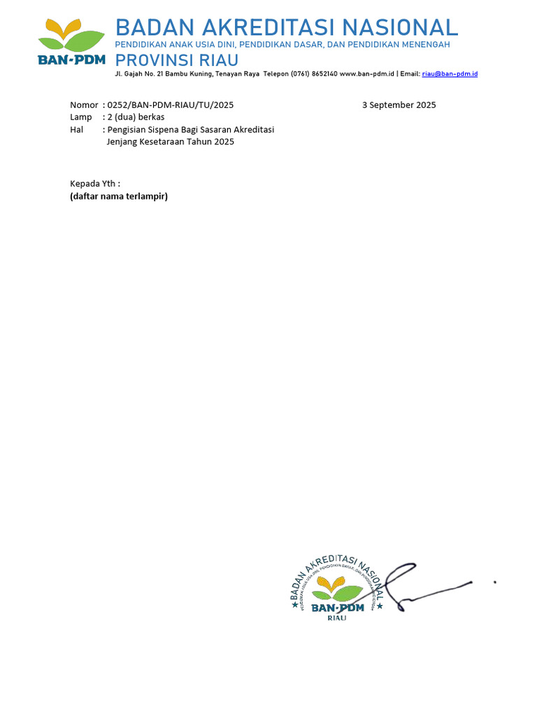 Pengisian Sispena Akreditasi 2025 | PDF