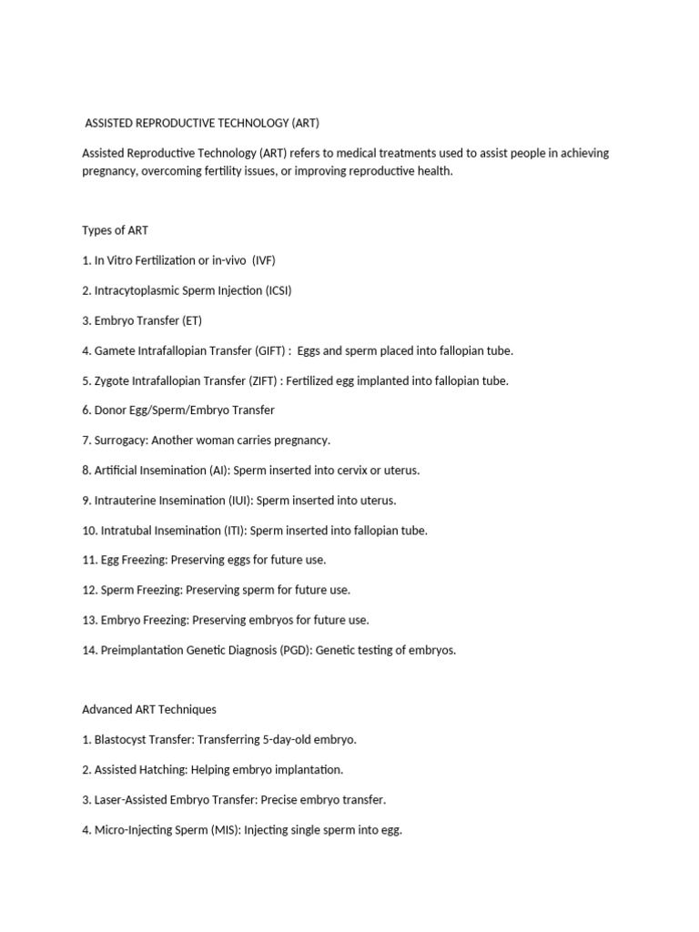 Assisted Reproductive Technology 1 | PDF | In Vitro Fertilisation ...