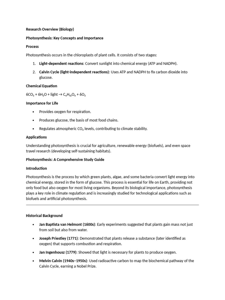 Biology Project 2nd Year | PDF | Photosynthesis | Chemistry
