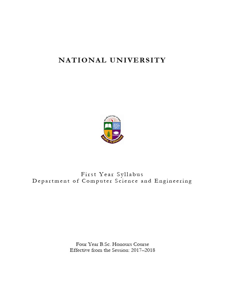 NU CSE 1st Semester Syllabus Overview | PDF | Integral | Calculus