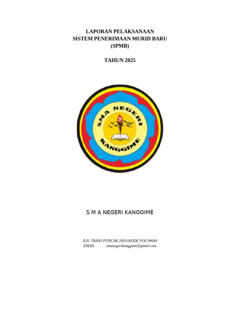 Cover Laporan Pelaksanaan SPMB | PDF