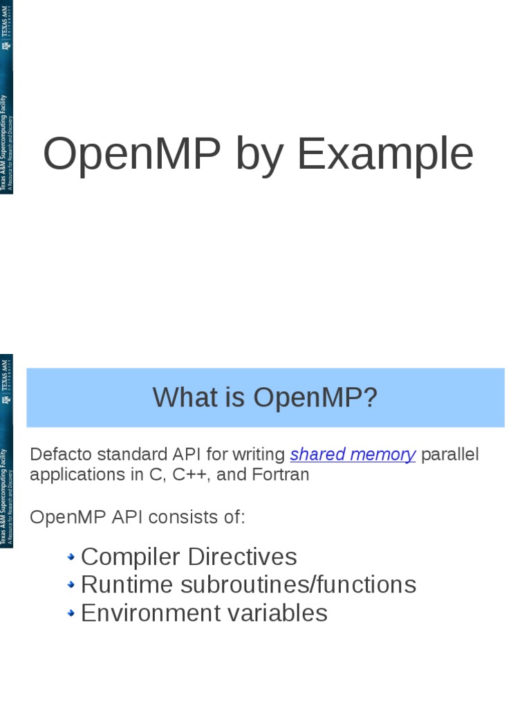 OpenMP Basics and Examples | PDF | Parallel Computing | Computer Programming