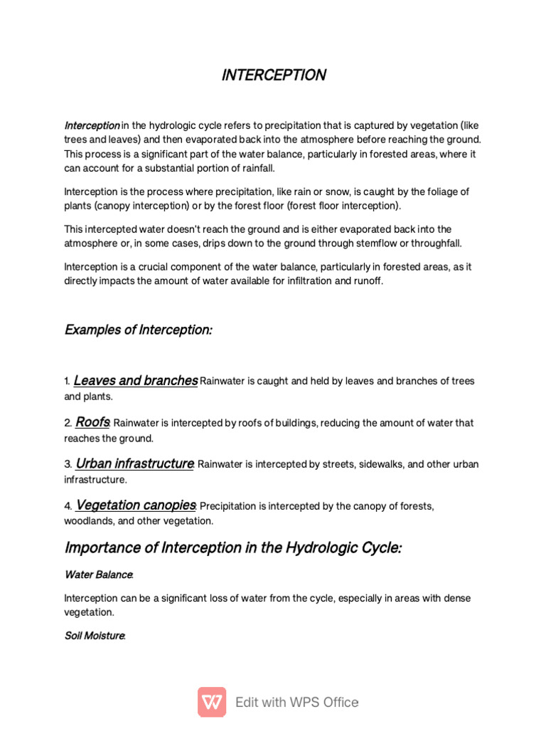 INTERCEPTION WPS Office Manisan Kieth Divine M. | PDF | Surface Runoff ...