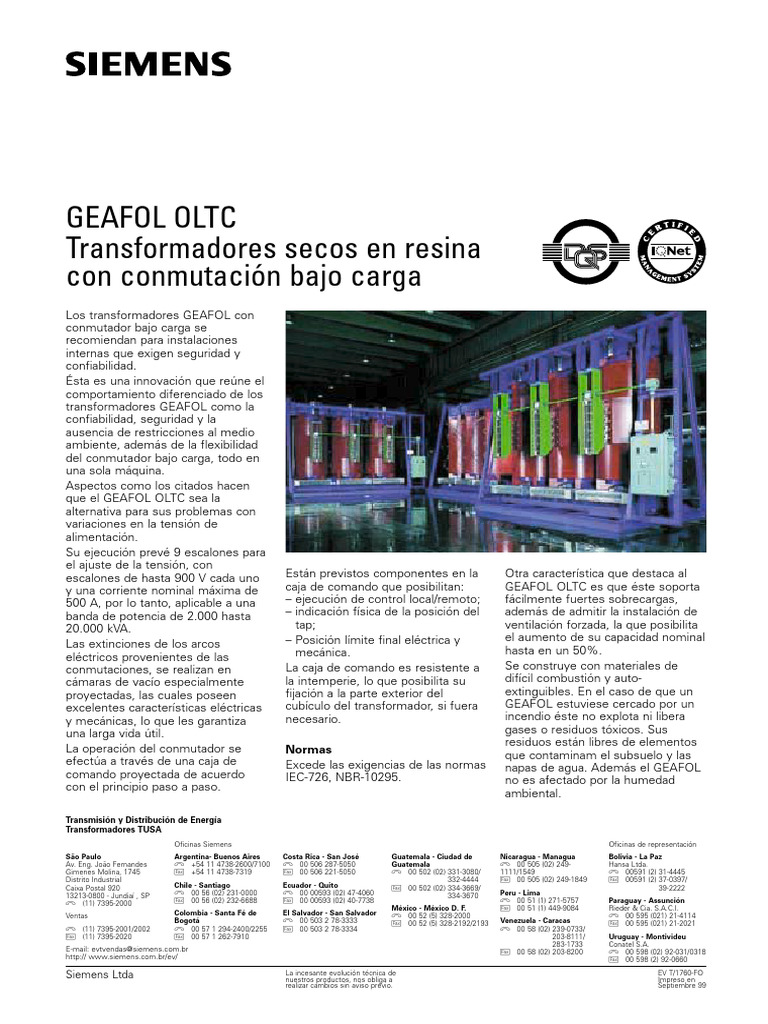 Geafol OLTC - Esp TRAFO | PDF | Transformador