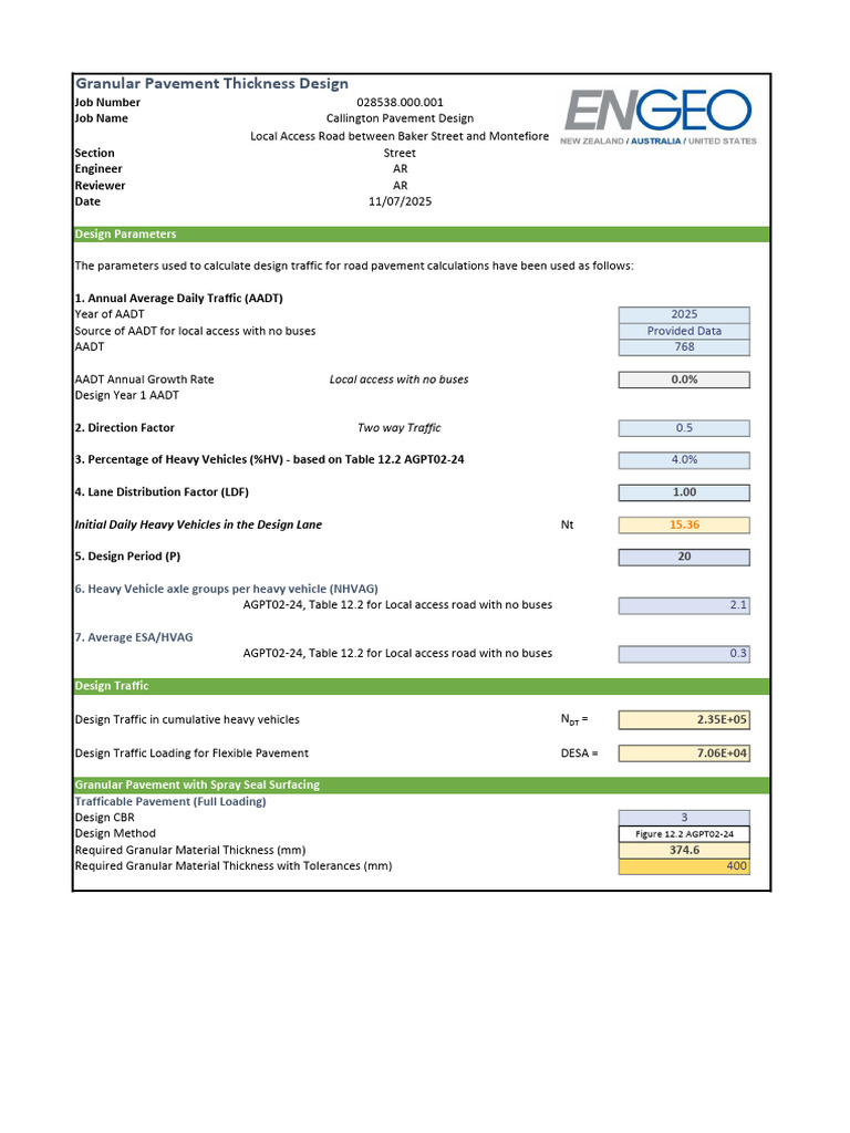 Appendix 3 - Calculations | PDF | Road Surface | Road
