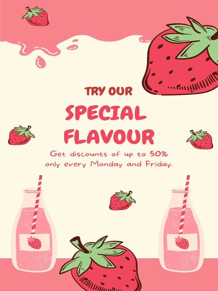 Pink and Cream Playful Big Sale Milk Strawberry Instagram Stories ...