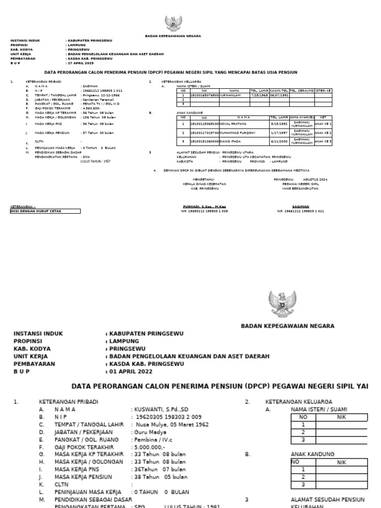 Blangko DPCP | PDF