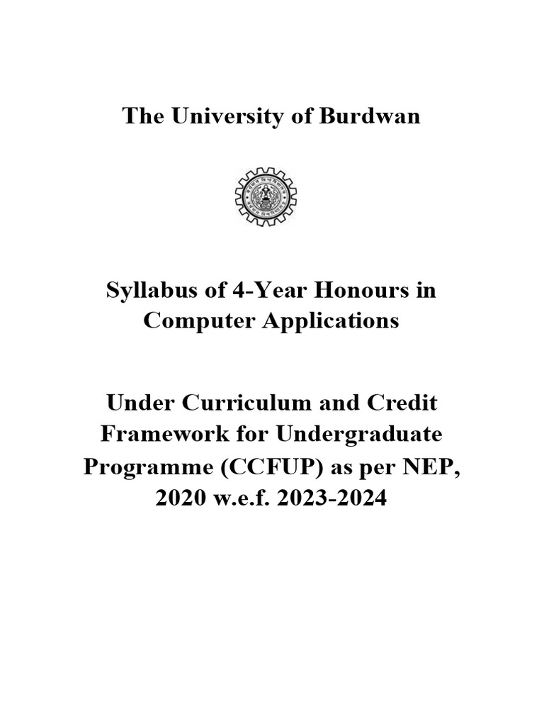 Syllabus BCA NEP2023-2024 | PDF | Method (Computer Programming) | Class (Computer Programming)