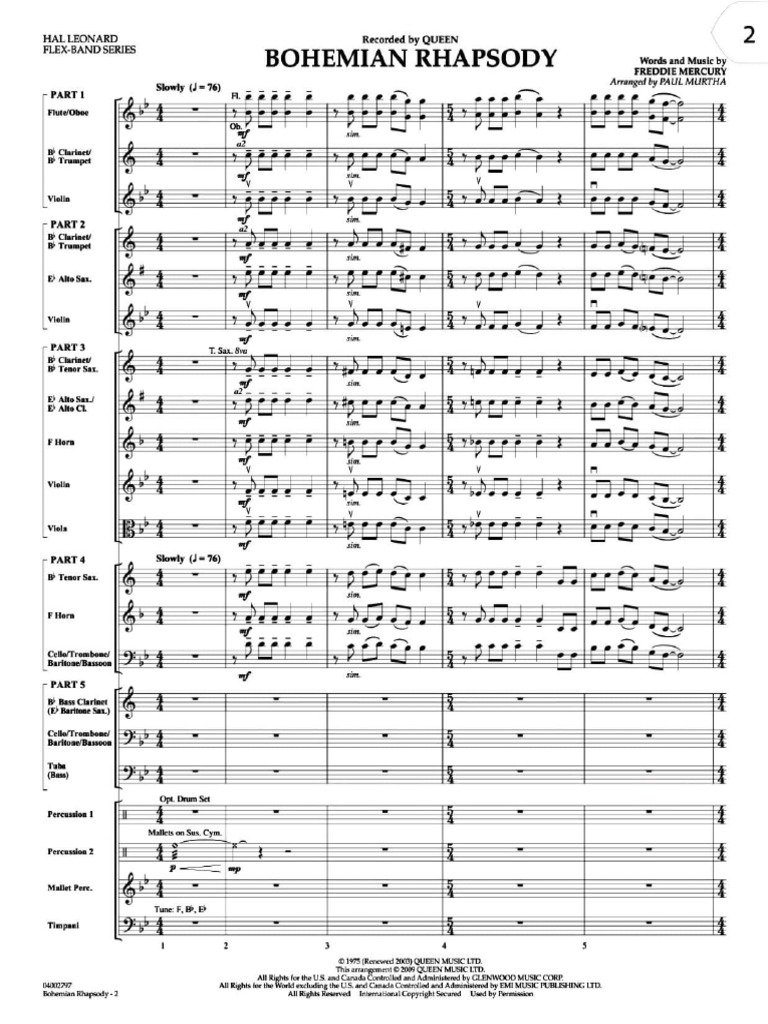 Score Rapsodia Bohemia | PDF