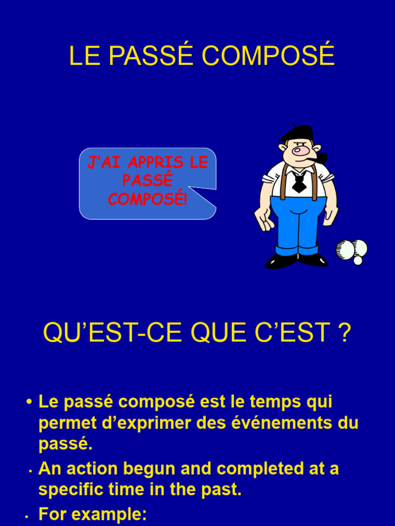 Comprendre le passé composé en français | PDF | Unités sémantiques ...