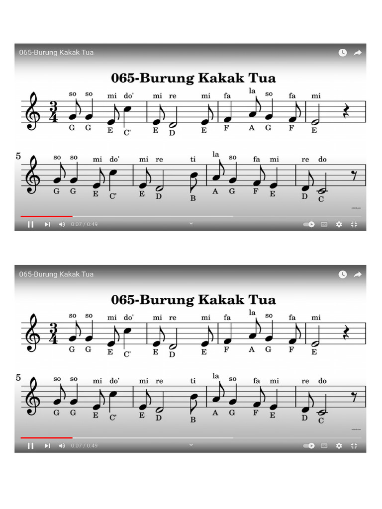 Not Rekoder Burung Kakak Tua | PDF