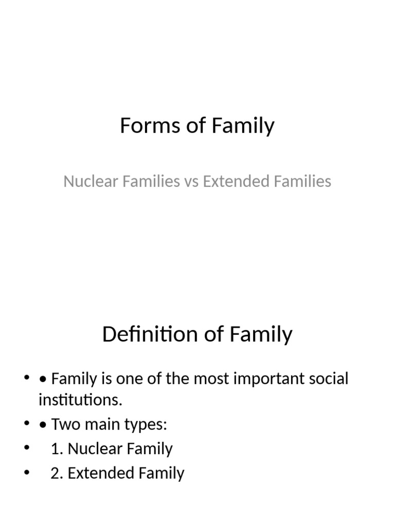Nuclear vs Extended Family Types | PDF