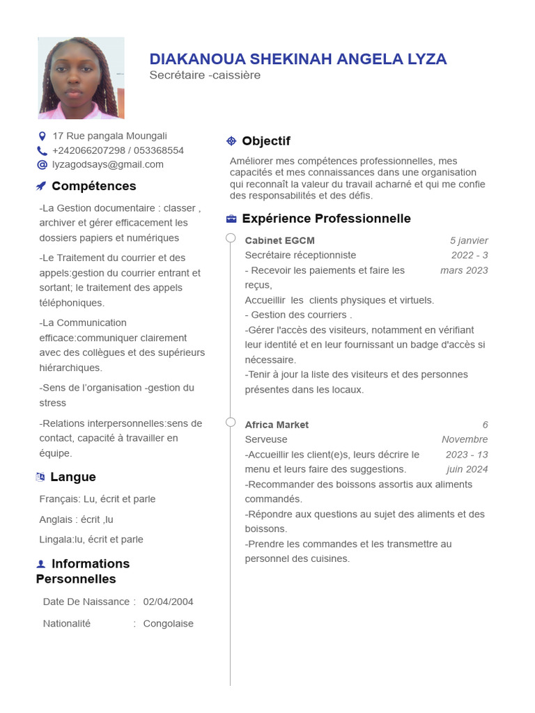 Profil de Secrétaire-Réceptionniste | PDF
