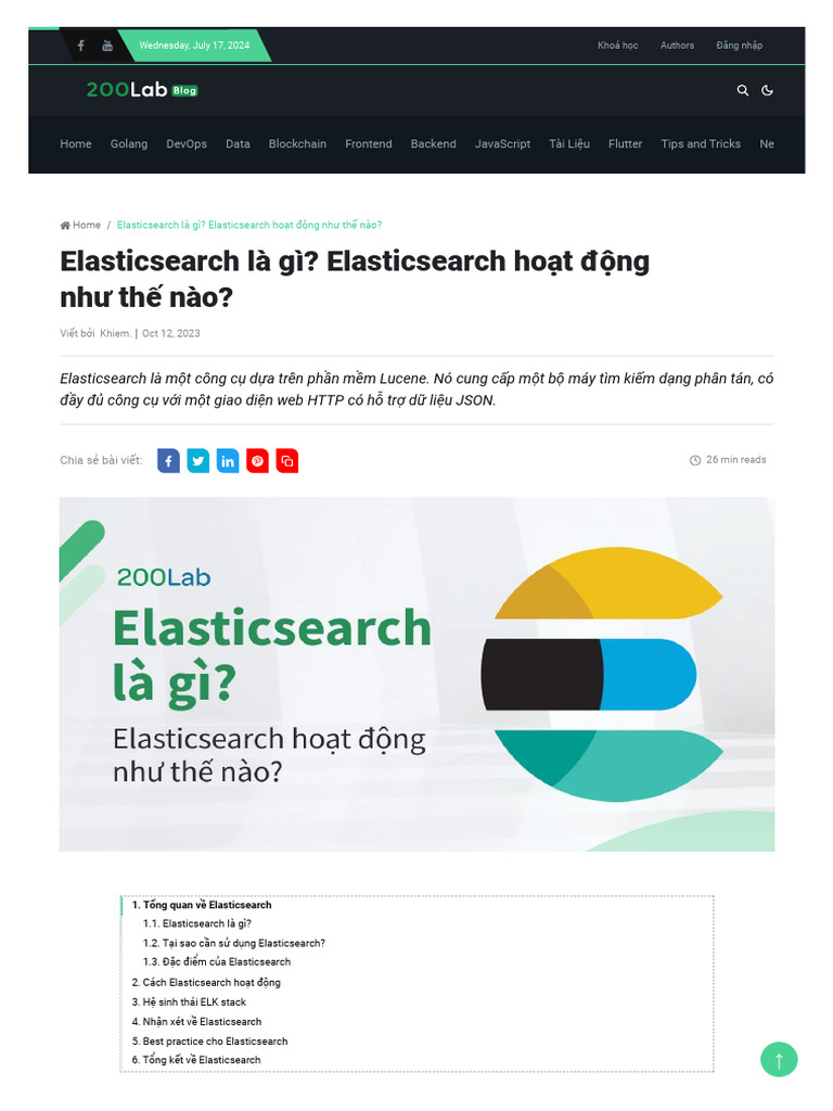 Elasticsearch là gì - Elasticsearch hoạt động như thế nào - | PDF
