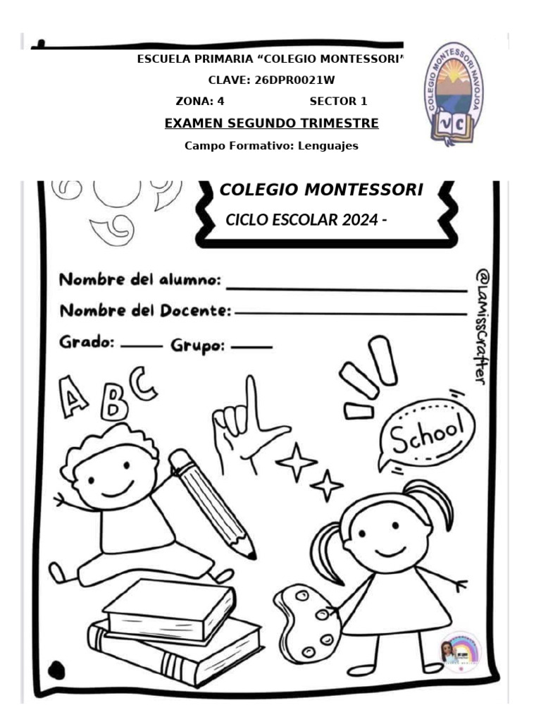 Examen Lenguajes 2do Trimestre 1A | PDF