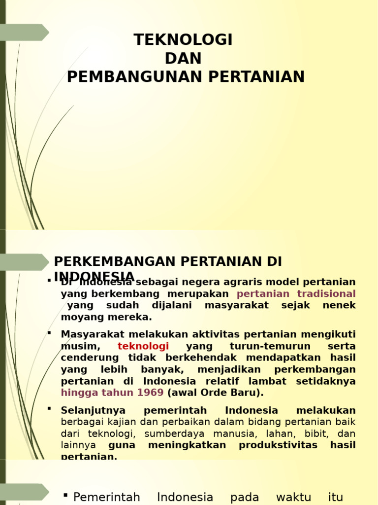PTM 4-5 - Teknologi Dan Pembangunan Pertanian | PDF