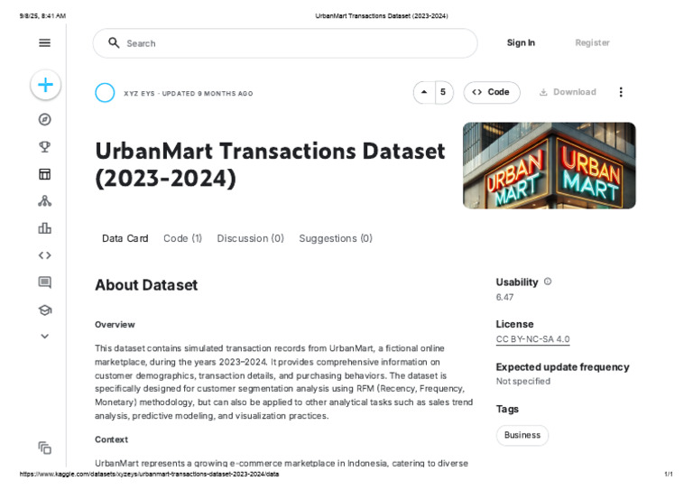 UrbanMart Transactions Dataset 2023-2024 | PDF | Information Technology ...