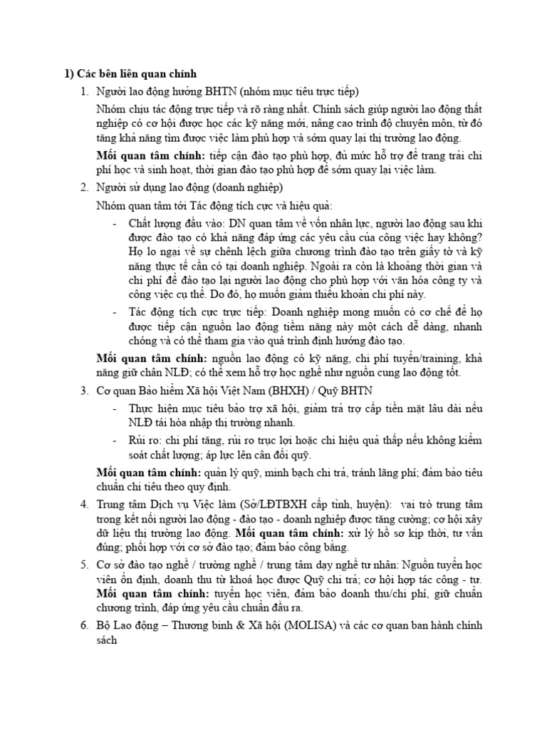 (TASK 1) Các Bên Liên Quan | PDF