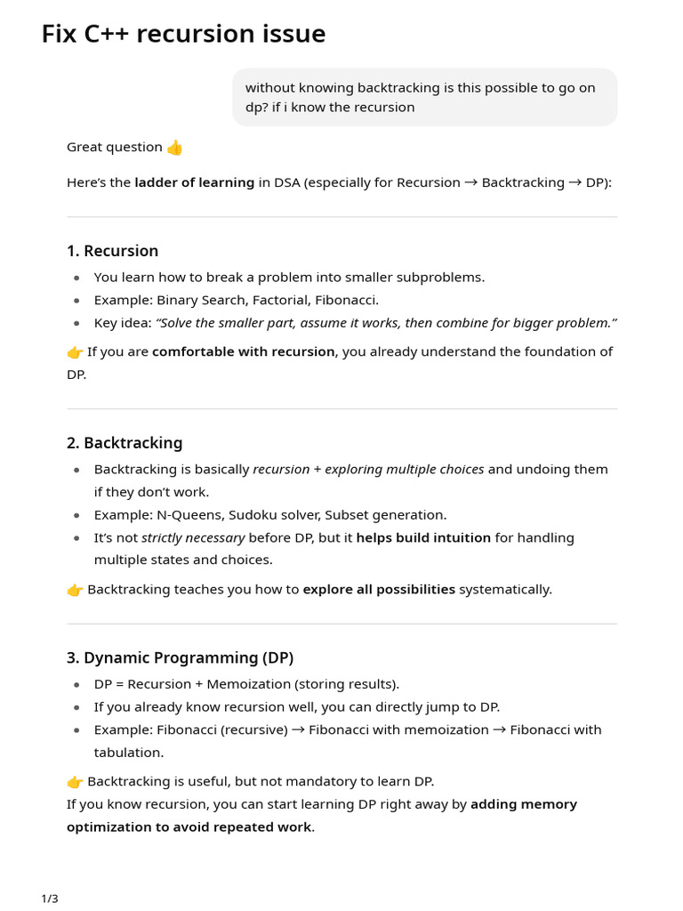 Back Tracking Is Important | PDF | Dynamic Programming | Algorithms And ...