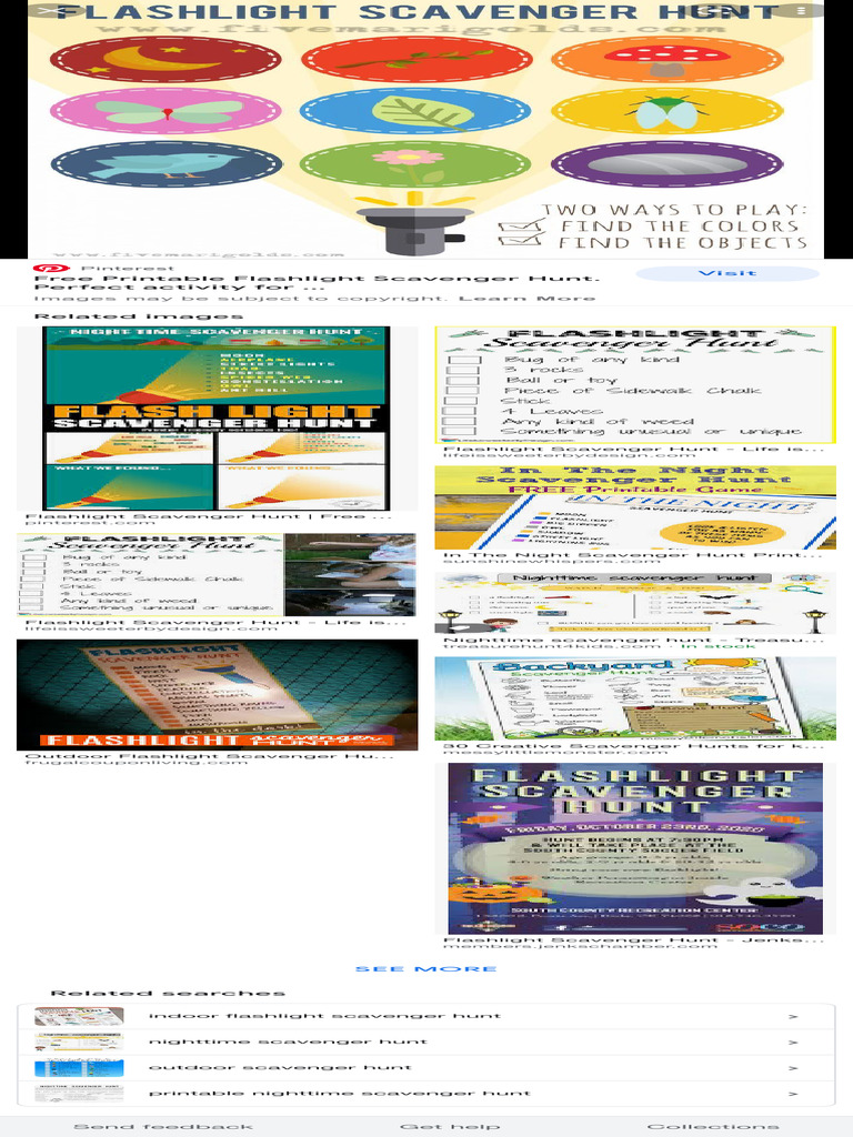 Flashlight Scavenger Hunt - Google Search | PDF