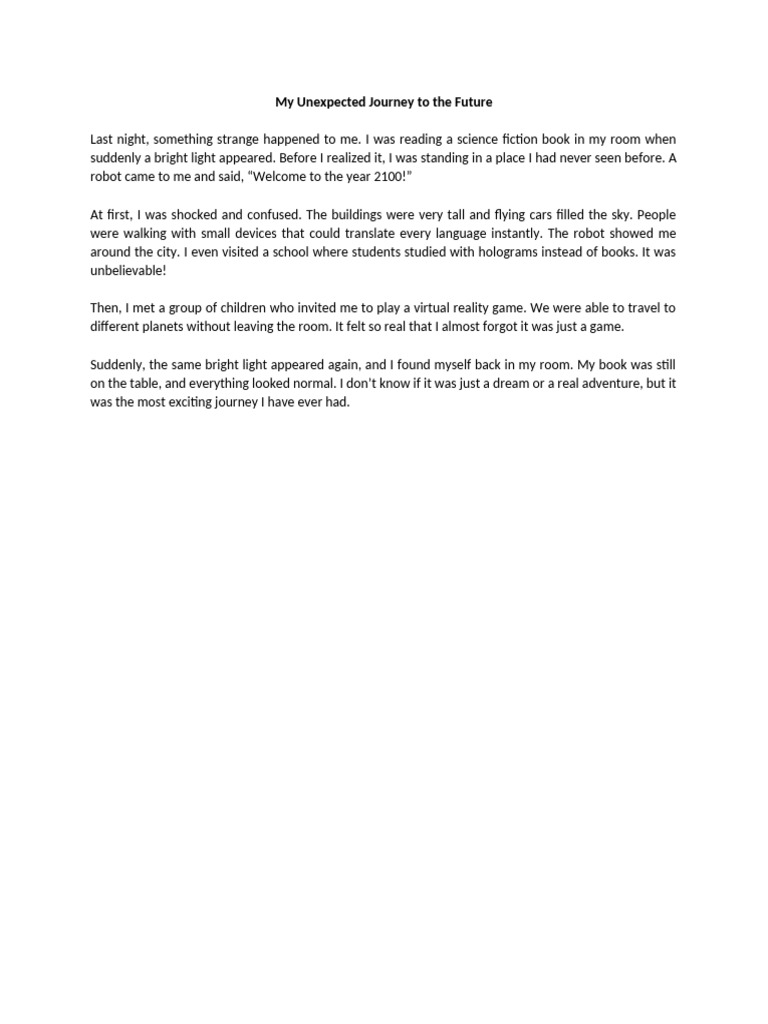 Time Travel Adventure to 2100 | PDF